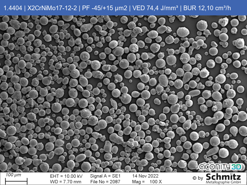 1 4404 X2CrNiMo17 12 2 PF 45 15 m Schmitz Metallographie GmbH 1 4404 X2CrNiMo17 12 2 PF 45 15 m Schmitz Metallographie GmbH